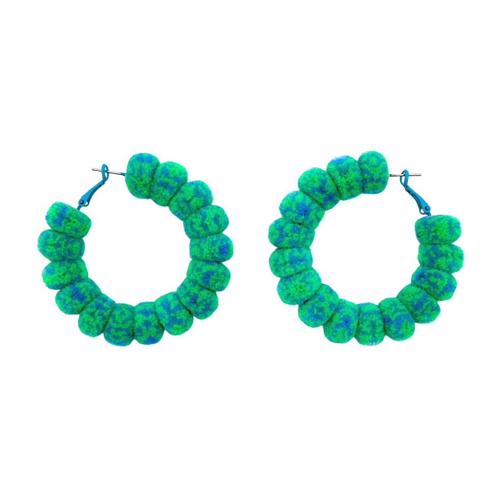 pom'd full painted hoops in globe