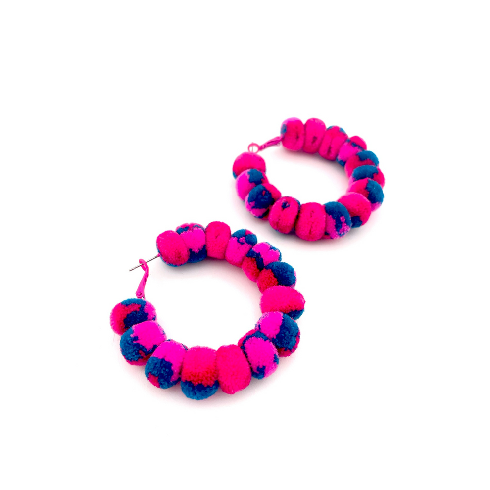 pom'd full painted hoops in bubble gum