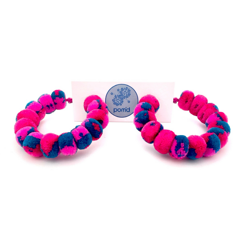 pom'd full painted hoops in bubble gum